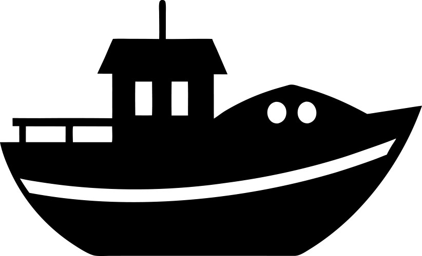 Resilient lifeboat silhouette design minimalist Vector Image