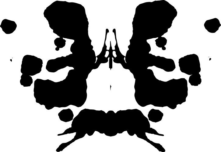 Colored rorschach test card Royalty Free Vector Image