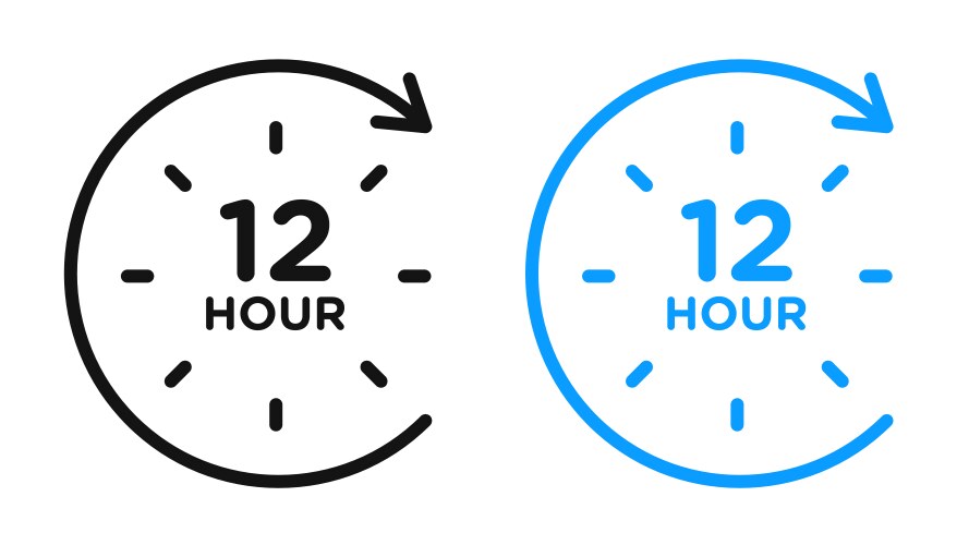 12 Hour Clock Vector Images (over 1,600)