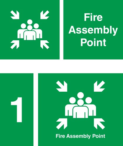 Fire assembly point signage design eps 10 Vector Image