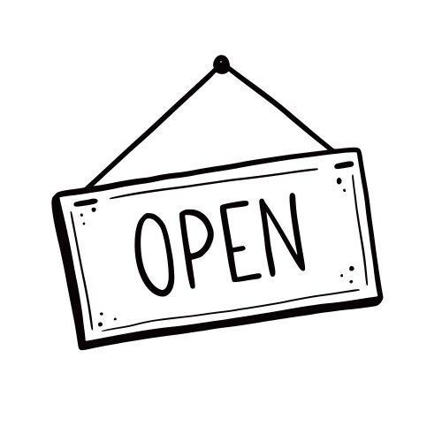 Hand drawn closed sign doodle Royalty Free Vector Image