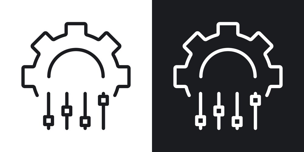 Mass customization icon set in black and white Vector Image