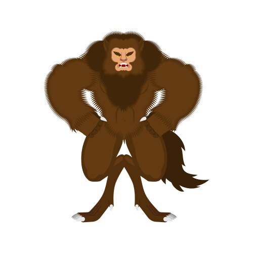 Werewolf isolated werwolf monster wolfman Vector Image