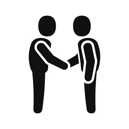 1334 stick figure handshake Royalty Free Vector Image