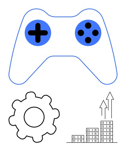 Game controller with growth chart and innovation Vector Image