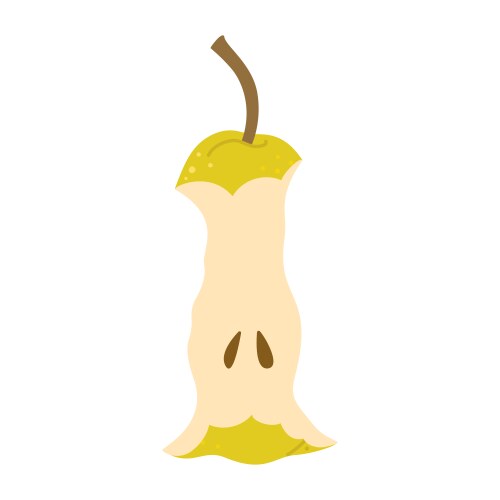 Yellow pear core eaten cartoon image art Vector Image