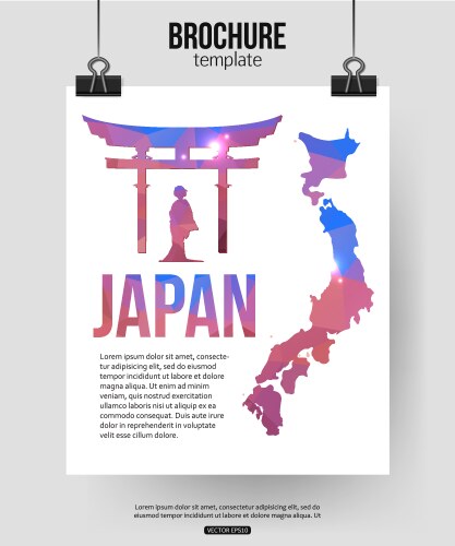 Japan travel background with place for text set Vector Image