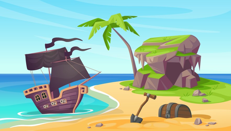 Cute island cartoon Royalty Free Vector Image - VectorStock