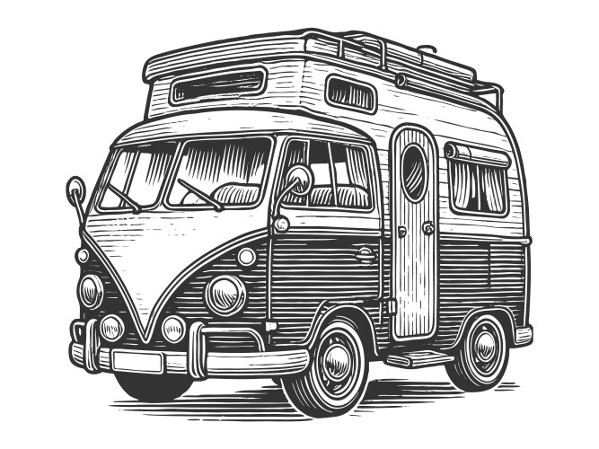 Line Drawing Camper Vector Images (over 740)