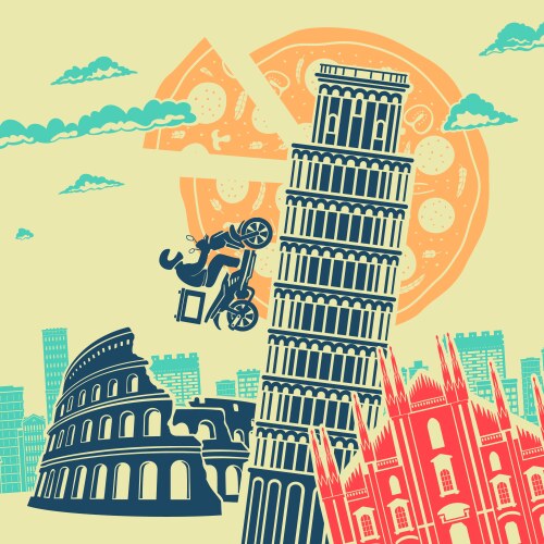 Attractions italy Royalty Free Vector Image - VectorStock