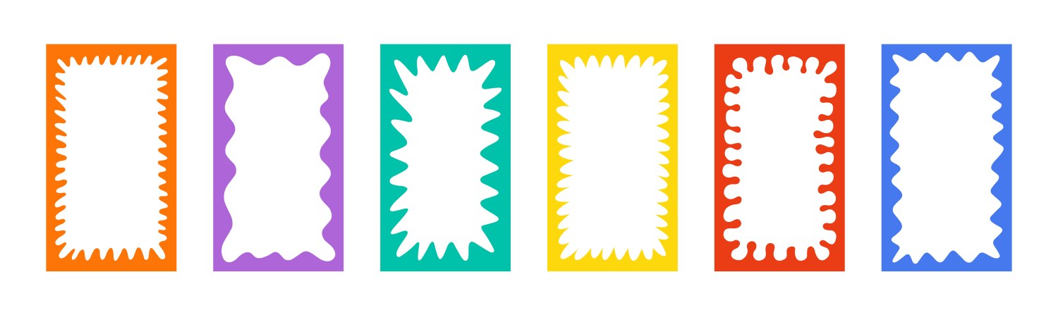 Cloudy wave curve edge frame wavy scalloped Vector Image