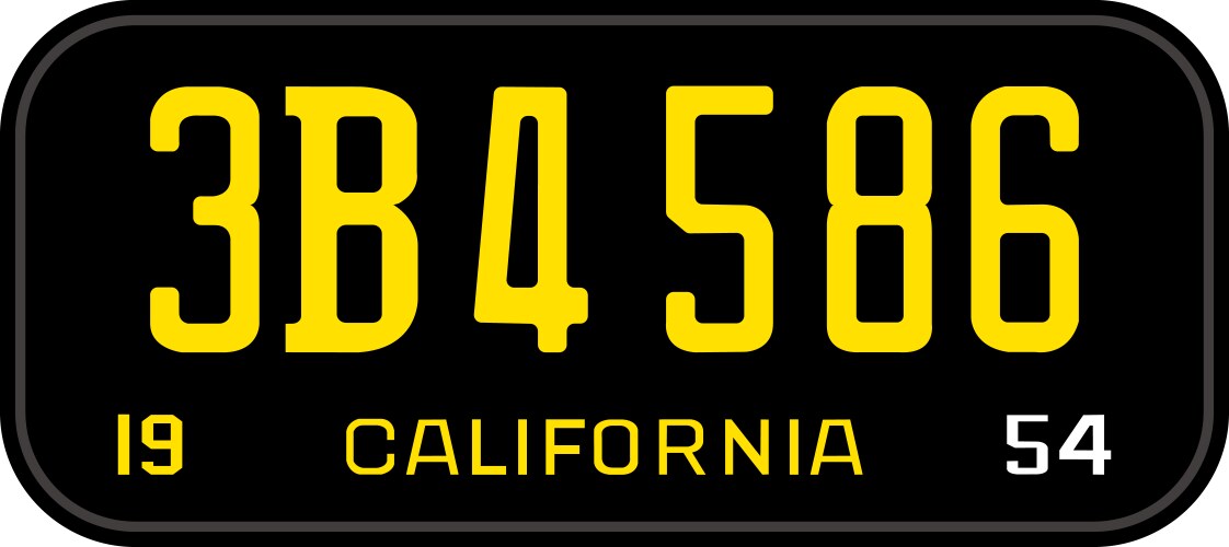 California License Plates Vector Images (94)