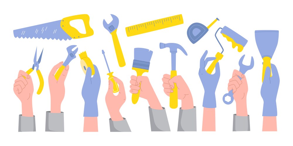 Cartoon hand measuring gesture Royalty Free Vector Image