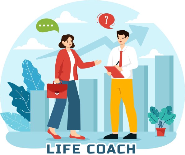 Life coach for consultation education motivation Vector Image Life coach for consultation education motivation Vector Image