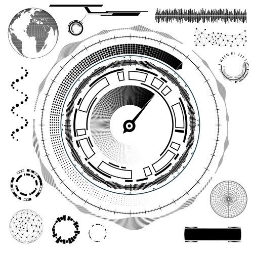 Hud menu user interface Royalty Free Vector Image