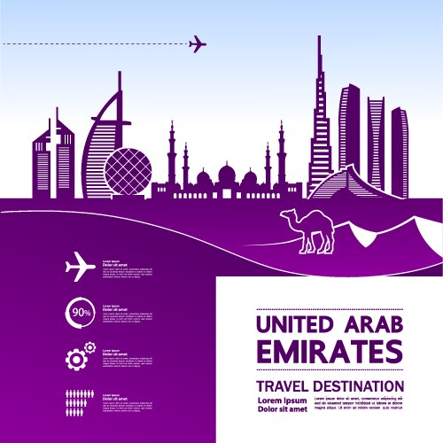 Uae united arab emirates flat icons design Vector Image