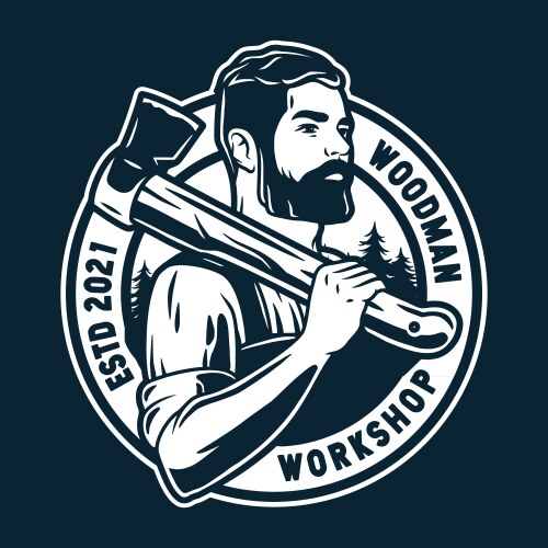 Bearded lumberjack with axe axeman handyman logo Vector Image
