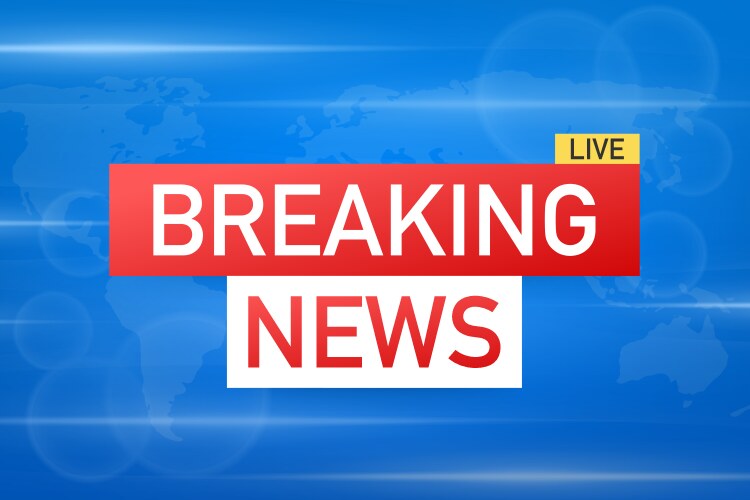 Breaking news tv reporting screen banner template Vector Image