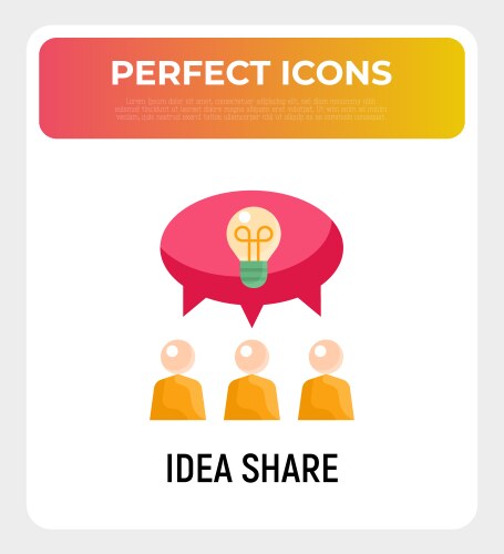 Idea sharing flat icon group of people Royalty Free Vector