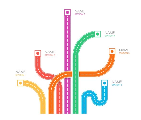 Colorful road infographic timeline with icons Vector Image