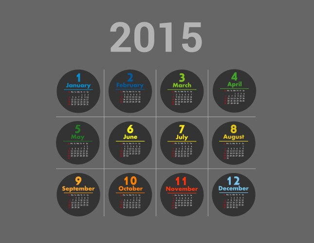 2015 calendar design Royalty Free Vector Image