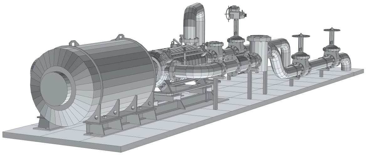 Industrial water pump machine infographics flat Vector Image