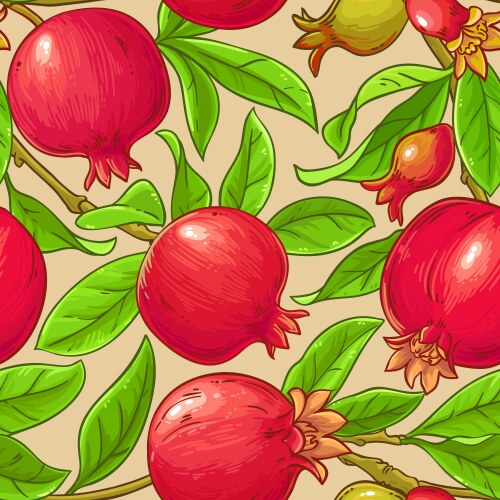 Pomegranate branches pattern Royalty Free Vector Image