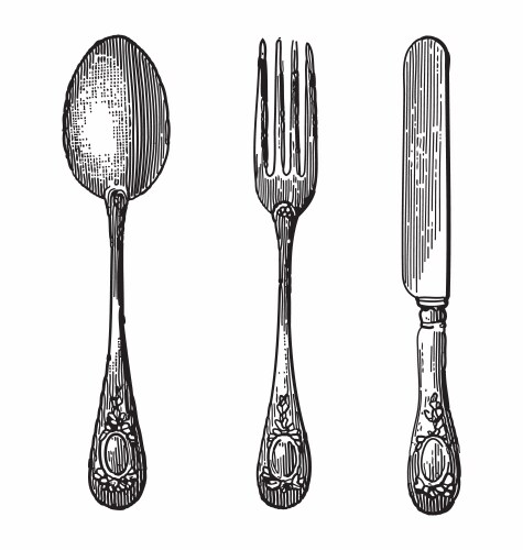 Cutlery Drawing Cutlery Sketch Vector Art, Icons, And Graphics For