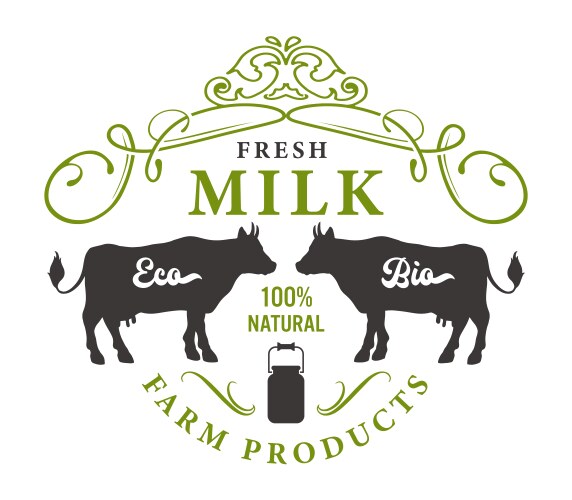 Organic farm fresh products logo Royalty Free Vector Image