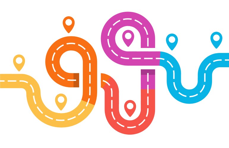 Road map information symbols Royalty Free Vector Image