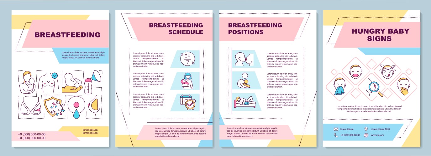 Breastfeeding brochure template Royalty Free Vector Image