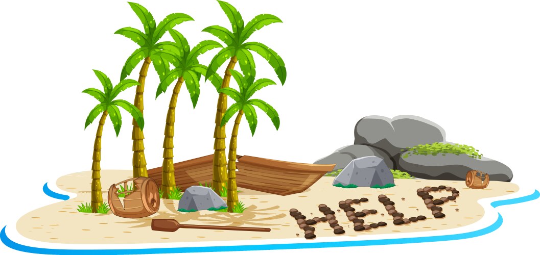 Cartoon funny pirates island flat Royalty Free Vector Image