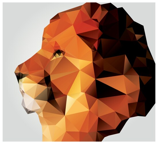Polygon lion art image Royalty Free Vector Image