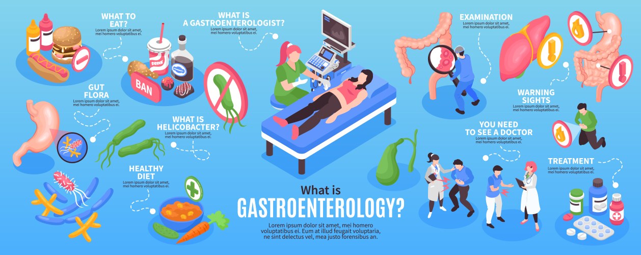 Gastritis infographic poster Royalty Free Vector Image