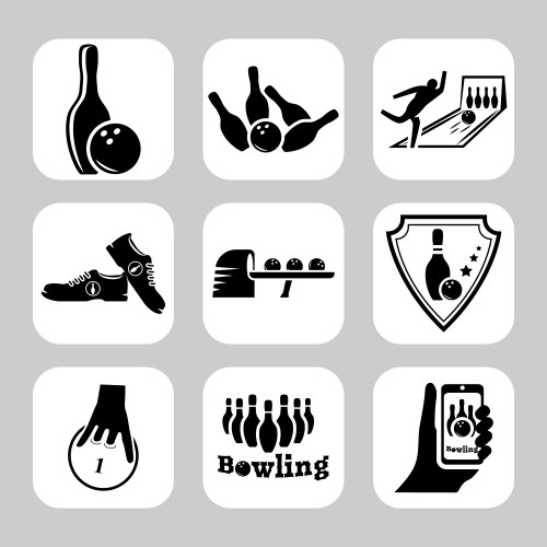 Bowling icon set Royalty Free Vector Image - VectorStock