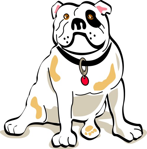 Bulldog ripping through wall Royalty Free Vector Image