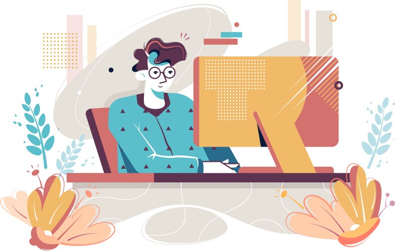 Programmer at work Royalty Free Vector Image - VectorStock