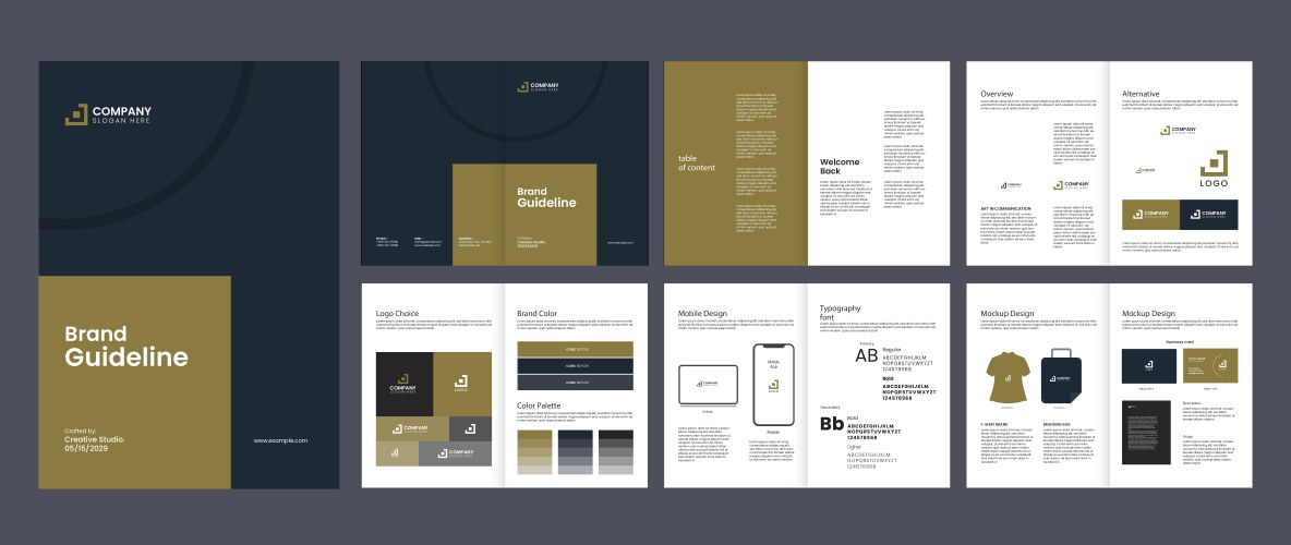 Brand guidelines brochure design template Vector Image