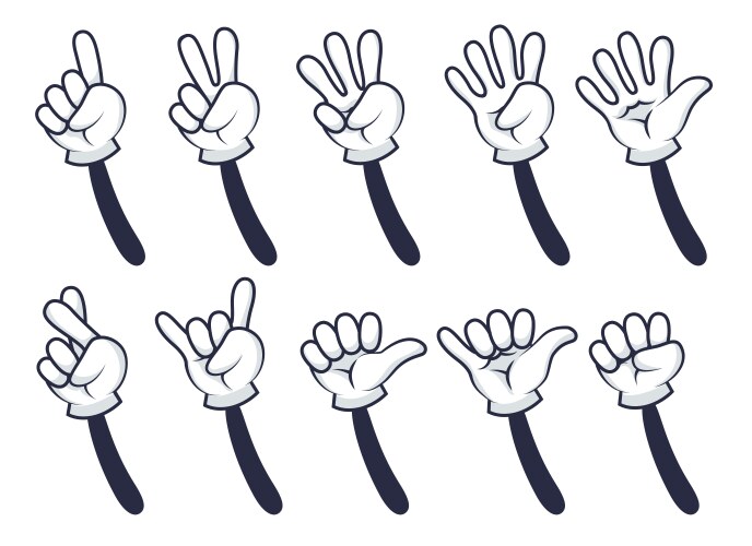 Counting Fingers Clip Art Color Number One Finger Vector Images