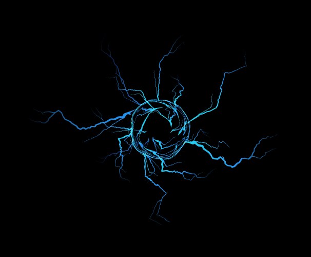 Realistic thunderbolt white bolt lightning circle Vector Image