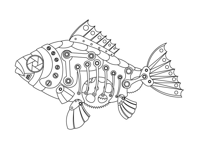 Ornate stingray fish in coloring page style Vector Image