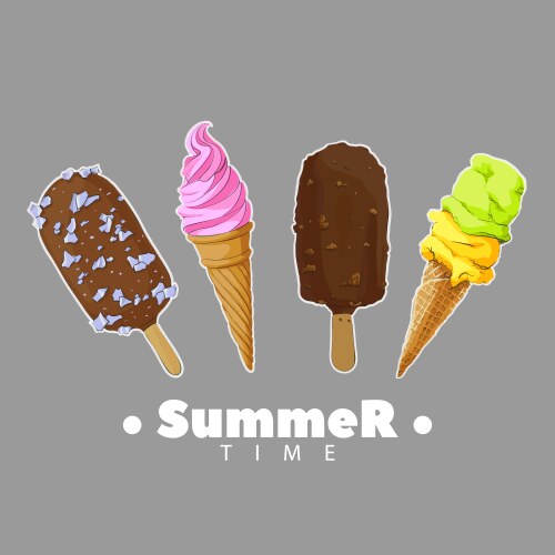 Summer ice cream menu Royalty Free Vector Image