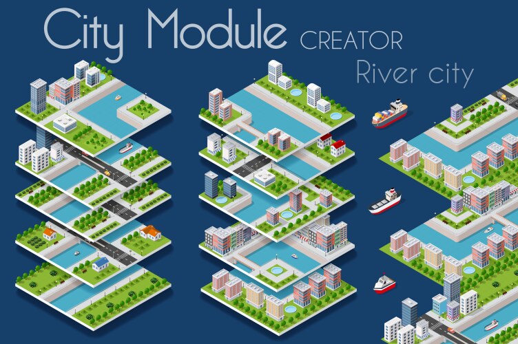 City module creator Royalty Free Vector Image - VectorStock