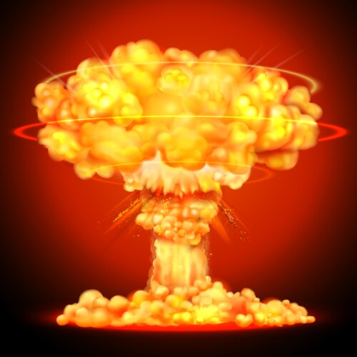 Nuclear explosion mushroom cloud Royalty Free Vector Image