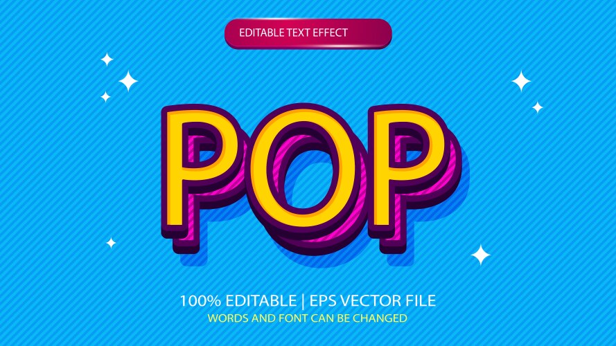 Pop style art editable text effect for old Vector Image