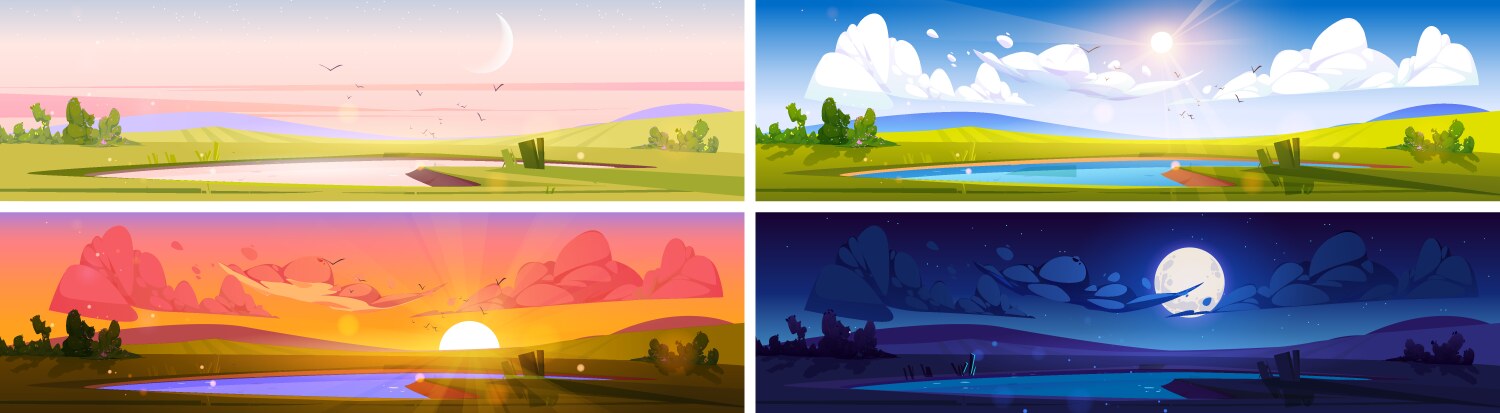 Window day time view sunrise and sun dawn morning Vector Image
