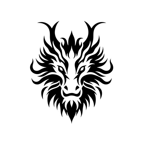 Majestic tribal dragon mythical creature black Vector Image
