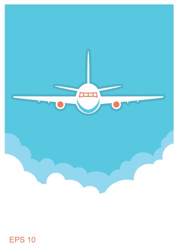 Airplane realistic poster Royalty Free Vector Image