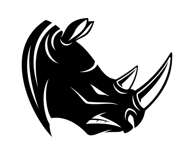 Angry charging rhino Royalty Free Vector Image