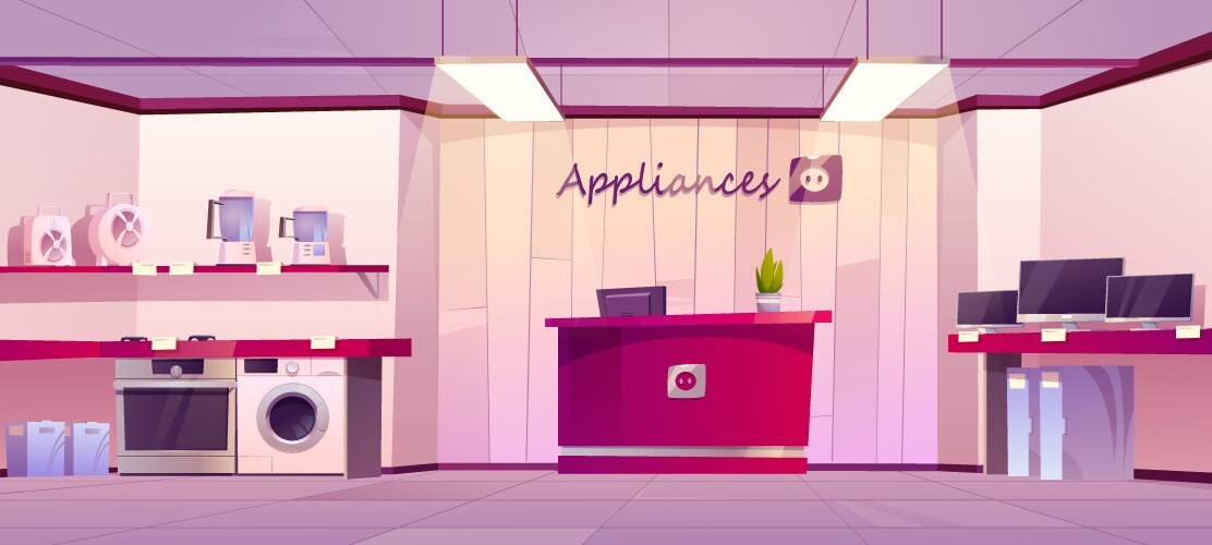 Cartoon modern kitchen interior background Vector Image